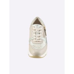 Casual Looks Damen Sneaker, Gr. 37elfenbein, Glattleder, Veloursleder, Schuhe