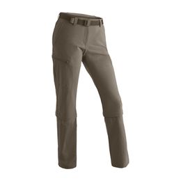 Outdoorhose Maier Sports "Arolla", Damen, Gr. 36, Normalgr&ouml;&szlig;en, braun (schlamm), 90% Polyamid, 10% Elasthan, Hosen Outdoorhose, Damen Zip-Off Wanderhose, atmungsaktive Trekkinghose, Regular Fit