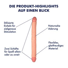 EIS Doppeldildo mit langem Schaft, 45 cm