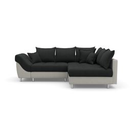 Ecksofa Collection AB "Innsbruck L-Form", grau (hellgrau, anthrazit), B:247cm H:87cm T:189cm, Microfaser PRIMABELLE (100% Polyester), Struktur (90% Polyester, 10% Polyacryl), Samtvelours (100% Polyester), Luxus-Microfaser Antiklederoptik (100% Polyester), Sofas, Ecksofa, inklusive Federkern, Recamiere links oder rechts montierbar