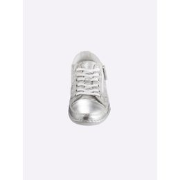 Heine ANDREA CONTI Damen Sneaker, Gr. 39, silber, Leder, Rindsleder, Schuhe