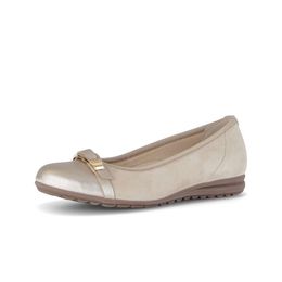 Ballerina Gabor "Eleganter Ballerina", Damen, Gr. 39, beige, Schuhe Ballerina
