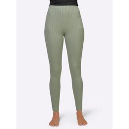 feel good Damen Leggings, Gr. 52, gr&uuml;n, 64% Polyester, 32% Viskose, 4% Elasthan, unifarben, Hosen