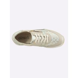 Casual Looks Damen Sneaker, Gr. 38elfenbein, Glattleder, Veloursleder, Schuhe