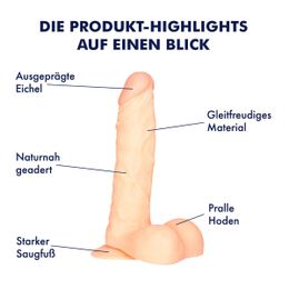 EIS &Uuml;ppig geaderter Naturdildo, 23 cm