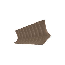 Camano M&auml;dchen Socken "9er Pack", Gr. 35, braun, 80% Baumwolle, 17% Polyamid, 3% Elasthan, uni, Socken