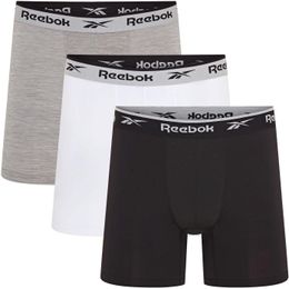 Trunk Reebok "MEDIUM TRUNKS AINSLIE", Herren, Gr. M, schwarz, wei&szlig;, grau, Obermaterial: 92% Polyester, 8% Elasthan, clean, unifarben, k&ouml;rpernah, Unterhosen Trunk