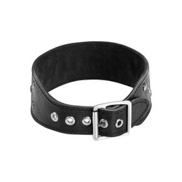 Rimba Breites Leder-Halsband mit Flachnieten