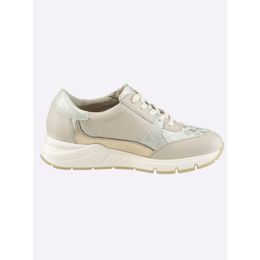 Casual Looks Damen Sneaker, Gr. 41elfenbein, Glattleder, Veloursleder, Schuhe