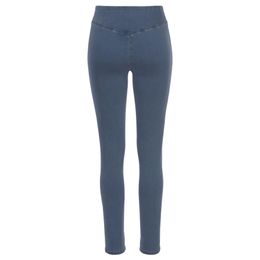 Buffalo Damen Jeggings, Gr. 34, blau, Web, Obermaterial: 69% Baumwolle, 21% Polyester, 8% Viskose, 2% Elasthan, unifarben, Basic, Hosen, mit breitem