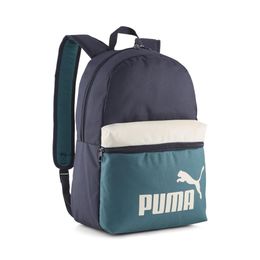 Rucksack Puma "PHASE COLOR BLOCK BACKPACK", new navy, emerald ice, Rucks&auml;cke, Damen, Netz, Polyester, Rucksack, f&uuml;r sportliche Aktivit&auml;ten und Alltag, mit ger&auml;umigem Hauptfach