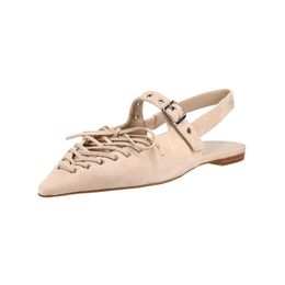 Ballerina Jeffrey Campbell "Jeffrey Campbell Ballerinas Leder", Damen, Gr. 38, beige, Leder, Schuhe Ballerina