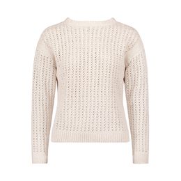 Strickpullover Betty Barclay "Damen mit Lochmuster", Damen, Gr. 36, beige, Strick, Obermaterial: 90% Polyester, 10% Polyamid, gerade normal, Rundhals, Pullover Strickpullover