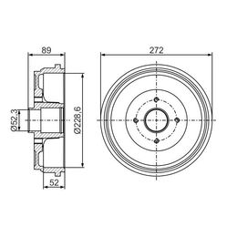 Bosch Bremstrommel 0 986 477 287 hinten rechts links f&uuml;r RENAULT DACIA MERCEDES-BENZ 432007212R 432005573R A4154230101