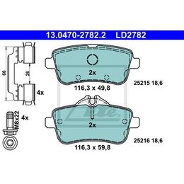 ATE Bremsensatz-Hinterachse Standard Disc / Ceramic IJZJSGKPH8 Bremsensatz, Scheibenbremse hinten rechts links bel&uuml;ftet 345mm f&uuml;r MAYBACH MERCEDES-BEN