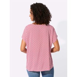 Casual Looks Damen Druckbluse, rot, Gr. 46, gemustert, 100% Viskose, Blusen