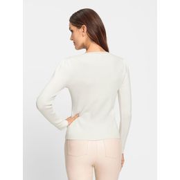Heine Damen V-Ausschnitt-Pullover "Pullover", beige, Gr. 38, unifarben, 50% Viskose, 28% Polyester, 22% Polyamid, Pullover