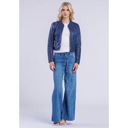 Freaky Nation Damen Lederjacke "Lederjacke-FN"blau, Gr. S, Oberstoff: 100% Leder. Futter: 100% Baumwolle, Jacken