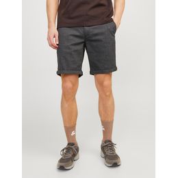 Jack & Jones JACK & JONES Herren Chinoshorts "JPSTFURY JJSHORTS ANA SN", grau, Gr. XS, meliert, unifarben, Web, Obermaterial: 98% Baumwolle, 2% Elasthan, Hosen,