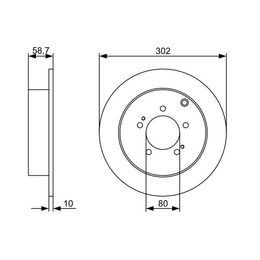 Bosch Bremsscheibe 0 986 479 318 hinten rechts links voll 302mm f&uuml;r MITSUBISHI PEUGEOT CITRO&Euml;N 4615A035 424962 424961