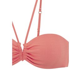Damen Bandeau-Bikini-Top "Nela", rosa, Gr. 40, Copenhagen Studios, strukturiert, unifarben, Rippware, Recycling-Polyamid, Bikini-Oberteile, mit