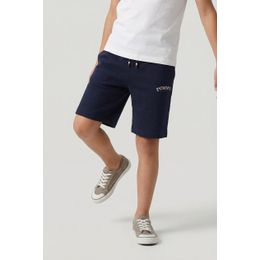 Sweatshorts Tommy Hilfiger "MONOTYPE GRAPHIC SWEATSHORT", Jungen, Gr. 8 (128), N-Gr, schwarz night navy, Web, Obermaterial: 80% Baumwolle, 20% Polyester, unifarben, regular fit kniefrei, Hosen Sweatshorts, Kinder bis 16 Jahre, Druck