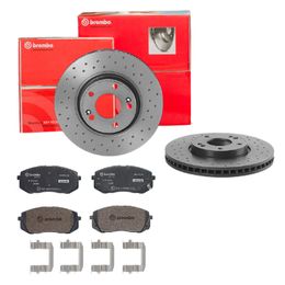 Brembo Bremsensatz-Vorderachse XTRA LINE SK8K0F0J69 Bremsensatz, Scheibenbremse vorne rechts links Gelocht/innenbel. 300mm f&uuml;r HYUNDAI KIA (DYK) (BEIJ