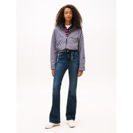 Tommy Jeans Damen Bootcut-Jeans "SYLVIA HGH FLR", blau, Gr. 30, unifarben, Denim/Jeans, Obermaterial: 98% Baumwolle, 2% Elasthan, Jeans, Weite