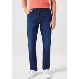 5-Pocket-Jeans Wrangler "TEXAS SLIM", Herren, Gr. 38, L&auml;nge 34, blau (night shade), Denim/Jeans, Obermaterial: 80% Baumwolle, 18% Polyester, 2% Elasthan, slim fit lang, Jeans 5-Pocket-Jeans, epic soft material