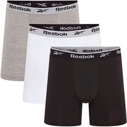 Trunk Reebok "MEDIUM TRUNKS AINSLIE", Herren, Gr. XL, schwarz, wei&szlig;, grau, Obermaterial: 92% Polyester, 8% Elasthan, clean, unifarben, k&ouml;rpernah, Unterhosen Trunk