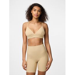 Pieces Damen Triangel-BH "PCNAMEE TRIANGLE BRA NOOS", Gr. S, beige, Jersey, Obermaterial: 75% Polyamid, 25% Elasthan, unifarben, BHs