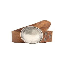 Damen Lederg&uuml;rtel "Wechselg&uuml;rtel", braun, Gr. 80, RETTUNGSRING G&Uuml;RTEL, B&uuml;ffelleder, G&uuml;rtel