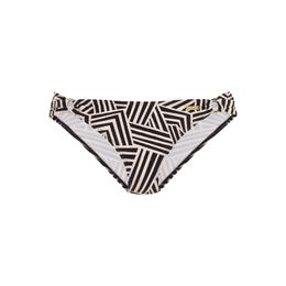 Lascana Damen Bikini-Hose "Cleo", beige, Gr. 40, bedruckt, Recycling-Polyamid, Badehosen, mit geometrischem Druck