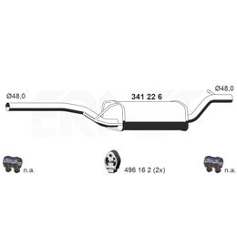 Ernst Mittelschalld&auml;mpfer 341226 f&uuml;r Ford