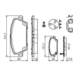 Bosch Bremsbelagsatz, Scheibenbremse 0 986 494 611 vorne rechts links f&uuml;r HONDA 45022-SMG-E01 45022-SMG-E51 45022-SMG-E50