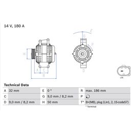 Bosch Generator 0986084590 f&uuml;r Mercedes