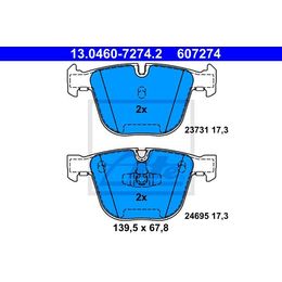 ATE Bremsensatz-Vorn und hinten SG00000E25 Bremsensatz, Scheibenbremse vorne rechts links bel&uuml;ftet 348mm f&uuml;r BMW 34216775342 34356791958 34116851269