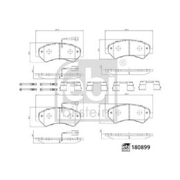 febi bilstein Bremsbelagsatz, Scheibenbremse 180899 vorne rechts links f&uuml;r PEUGEOT FIAT CITRO&Euml;N VAUXHALL OPEL 77367090 1673603580 6000629130