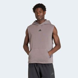 Herren Sweatshirt "POWER WORKOUT SLEEVELESS HOODIE"charcoal, Gr. XL, adidas Performance, Obermaterial: 70% Baumwolle, 30% Polyester, Sweatshirts