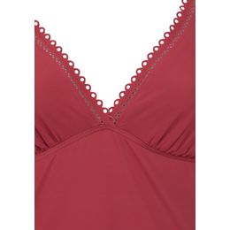 s.Oliver Damen B&uuml;gel-Tankini-Top "Aiko", rot, Gr. 44, unifarben, Microfaser, Microfaser, Polyamid, Bikini-Oberteile, mit H&auml;keloptik