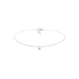 Choker Elli "Halskette Choker Astro Wei&szlig; 925 Sterling Silber, mit Kristallen von Swarovski" Gr. 36, silber, Halsketten, Damen, Silber 925 (Sterlingsilber), Choker