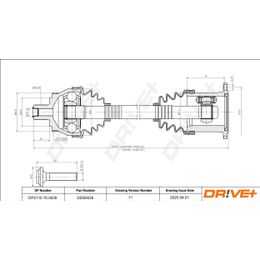Drive+ Antriebswelle DP2110.10.0039 vorne rechts links f&uuml;r SKODA VW SEAT AUDI VAG 8E0407271AA 8E0407271BE 8E0407271T