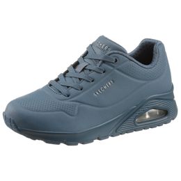 Skechers Damen Wedgesneaker "Uno - Stand on Air", Gr. 37, blau, Lederimitat, Schuhe, Freizeitschuh, Halbschuh, Schn&uuml;rschuh mit feiner Perforation