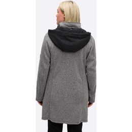 sheego Damen Strickfleecejacke, grau, Gr. 44, meliert, 100% Polyester, Kapuze:100% Polyester, Wattierung:100% Polyester, Jacken