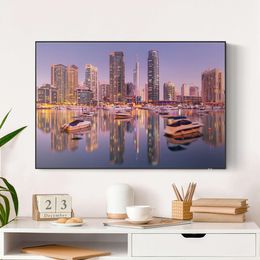 Akustik-Wechselbild Dubai Skyline und Marina