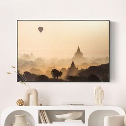 Akustik-Wechselbild Hei&szlig;luftballon im Nebel