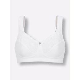 Damen B&uuml;gelloser BH, Gr. 95, wei&szlig;, 50% Polyamid, 20% Baumwolle, 20% Polyester, 10% Elasthan, BHs