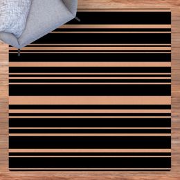 Bilderwelten Kork-Teppich modern schwarz Korkmatte - Streifen vor Schwarz - Streifen Wohnzimmer Schlafzimmer