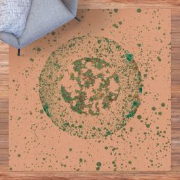 Bilderwelten Kork-Teppich Abstrakt t&uuml;rkis originell Korkmatte - T&uuml;rkiser Mikrokosmos - Deko Wohnzimmer Schlafzimmer