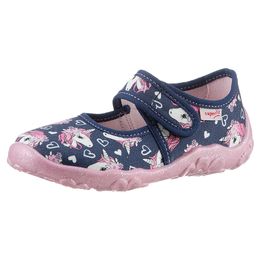 Superfit M&auml;dchen Hausschuh "BONNY, WMS: mittel", Gr. 30, bunt, Textil, Glitzer, bedruckt, Schuhe, Kindergartenschuh mit Einhorn-Motiv,